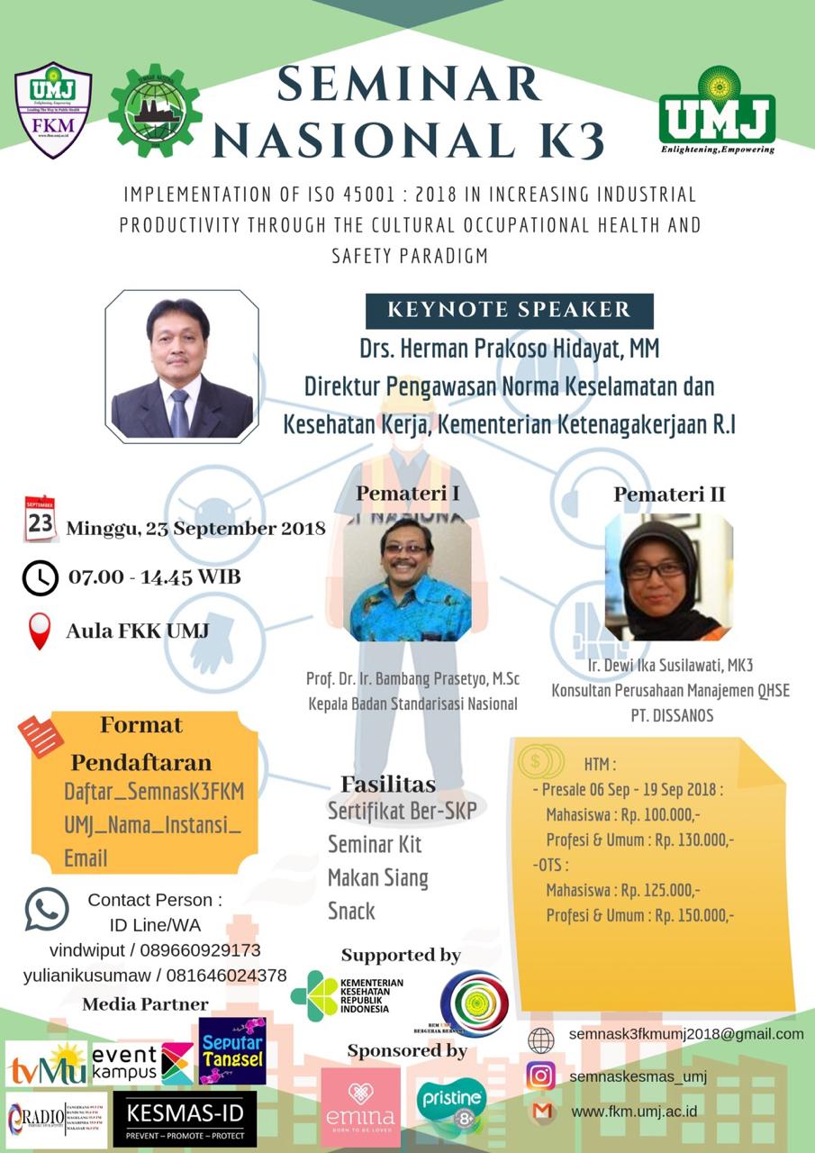 Seminar Nasional K3 Mahasiswa FKM Universitas Muhammadiyah Jakarta