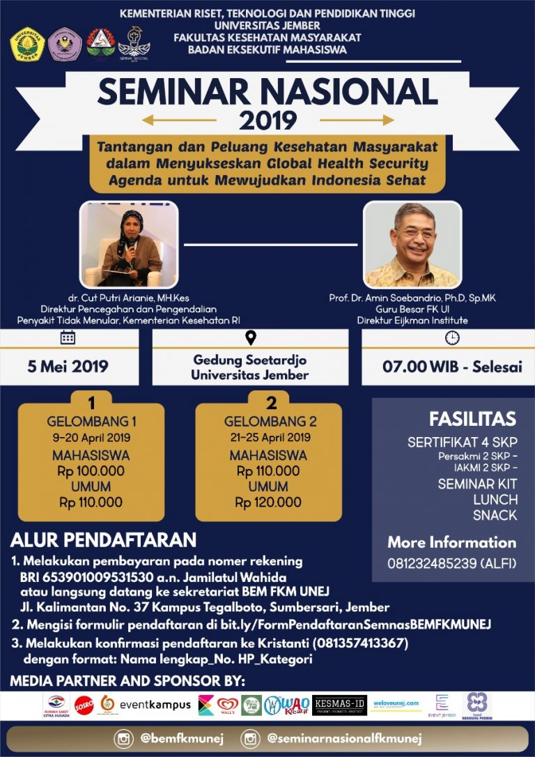 Seminar Nasional FKM Universitas Jember 2019, Buruan Daftar! - Kesmas ...